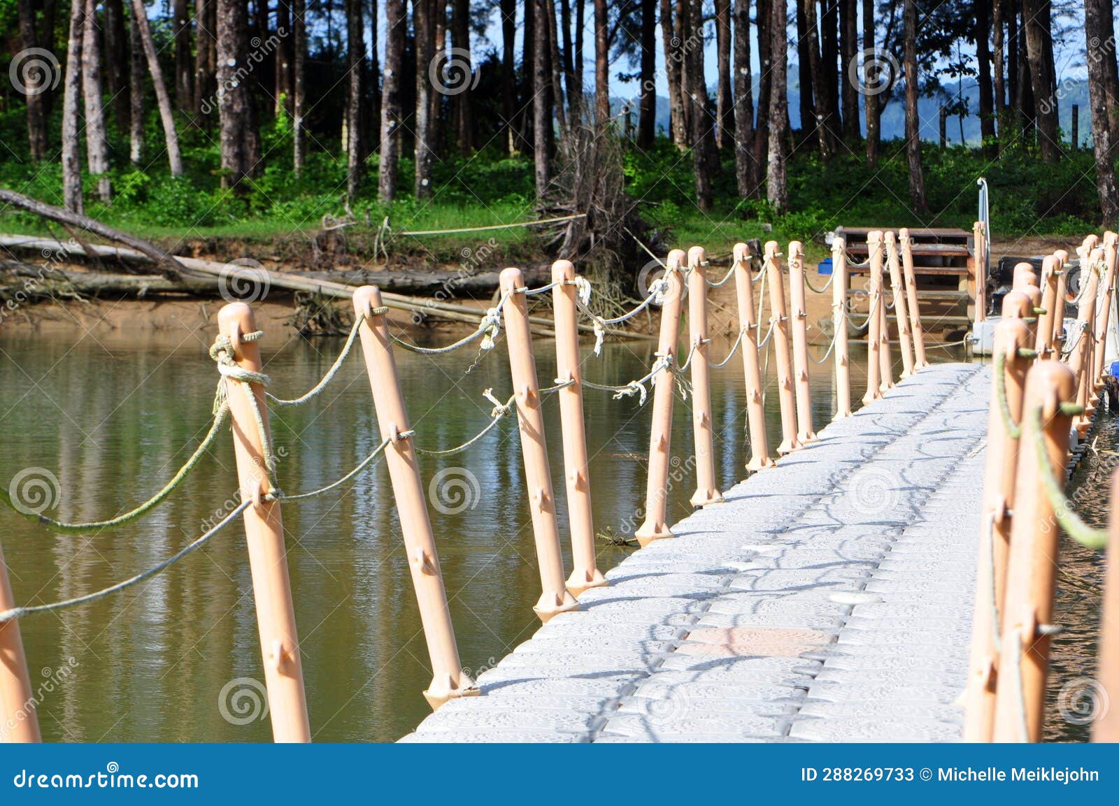 Water Crossing Floating Bridge Thailand Stock Image - Image of ...