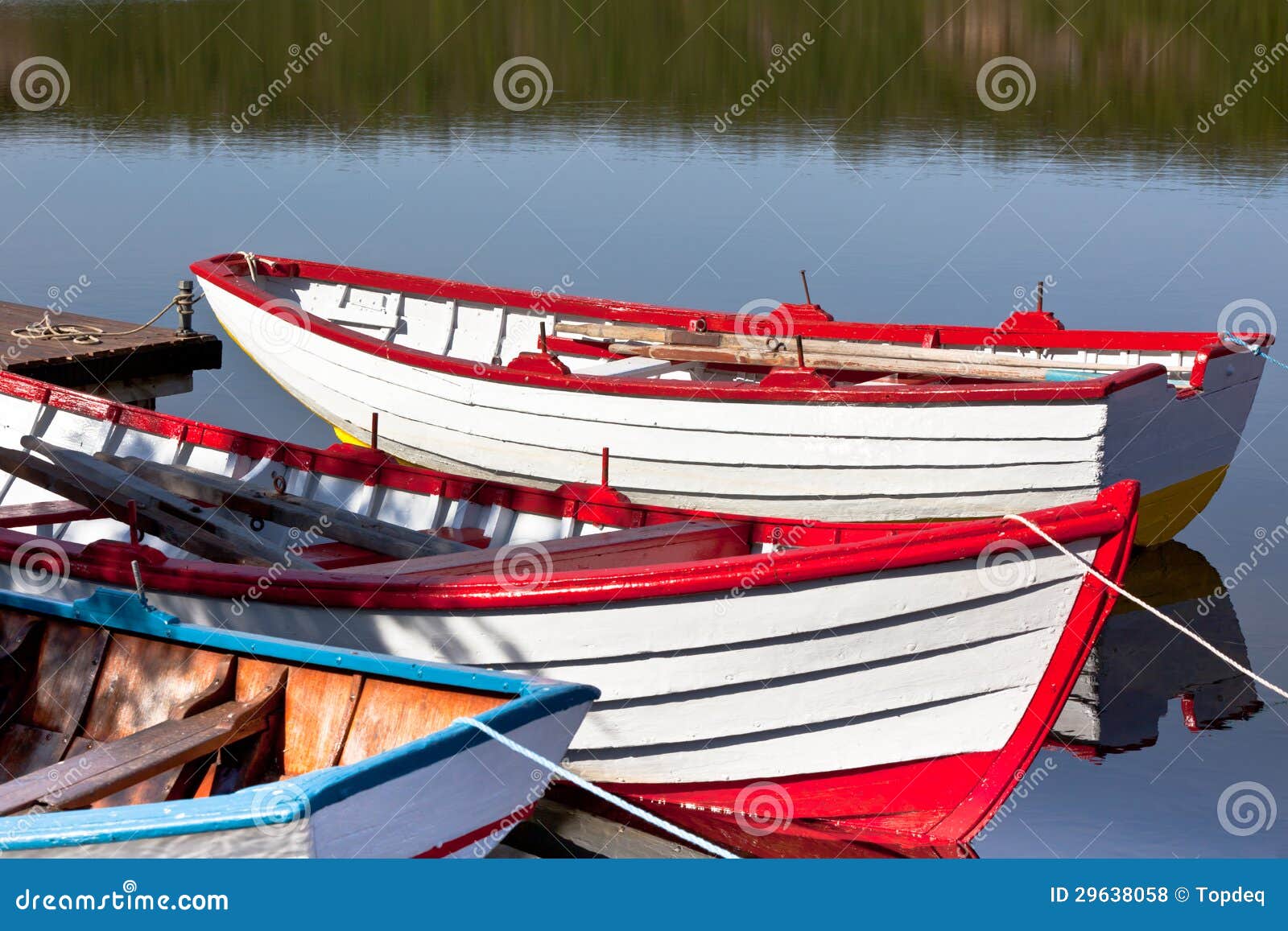Floating Bright Wooden Boats Stock Photo - Image of tranquil, scene ...
