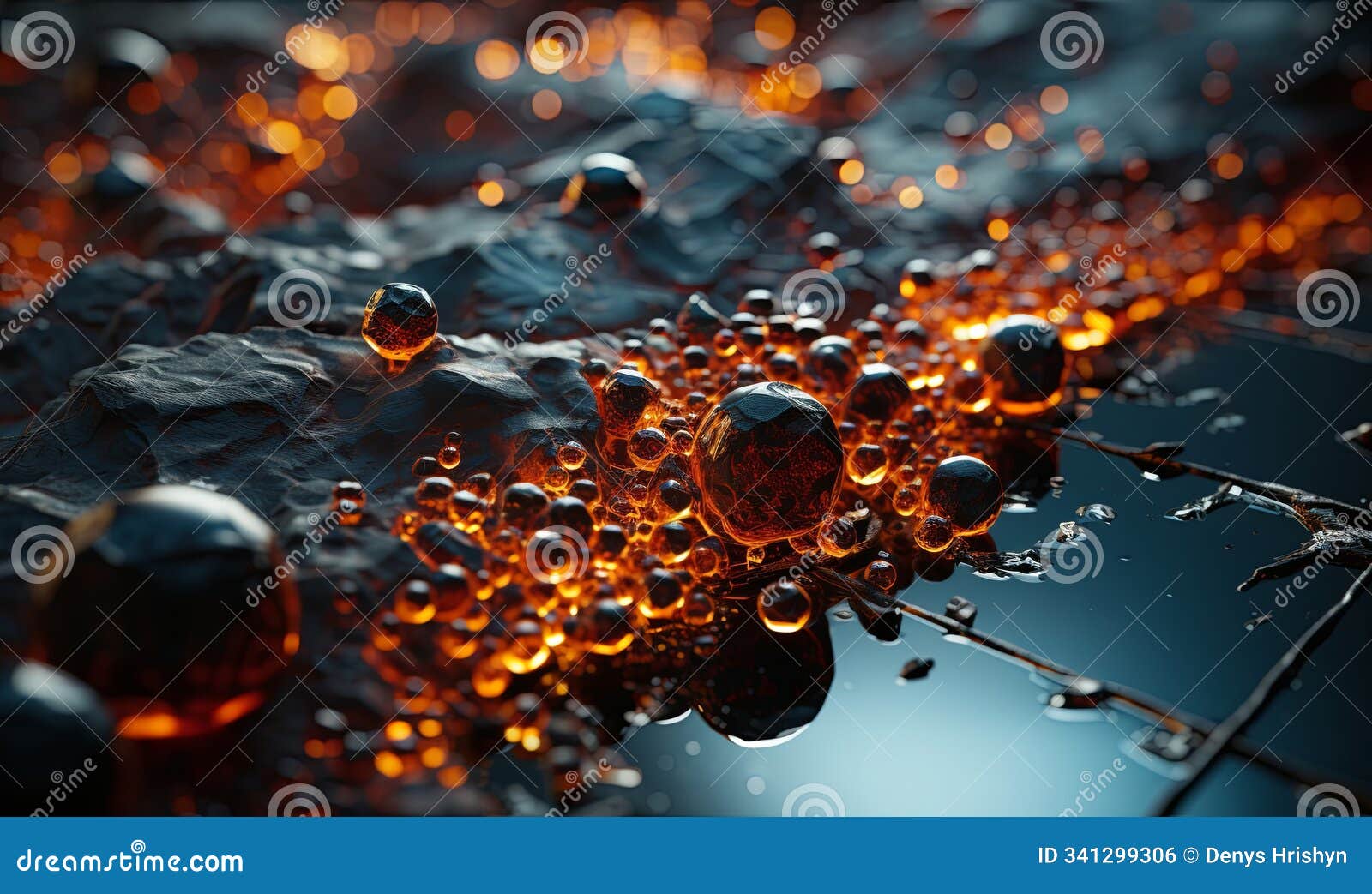 Floating Bubbles on Water Surface Stock Photo - Image of spheres ...