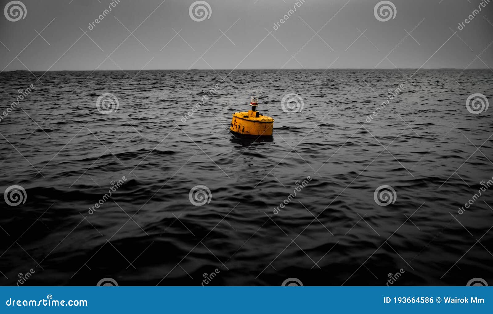 The floating buoy at sea stock photo. Image of guide - 193664586