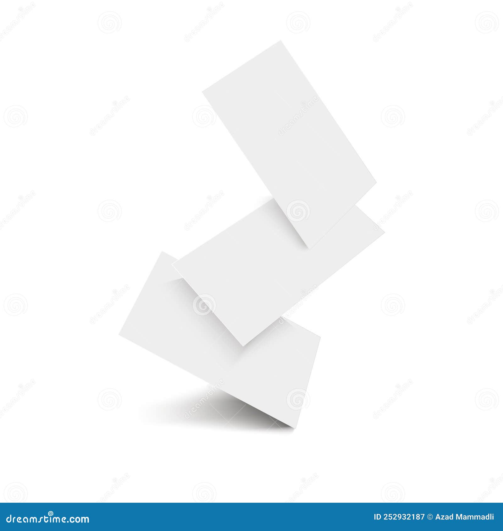 Floating Business Card Mockup. Vector Stock Vector - Illustration of ...