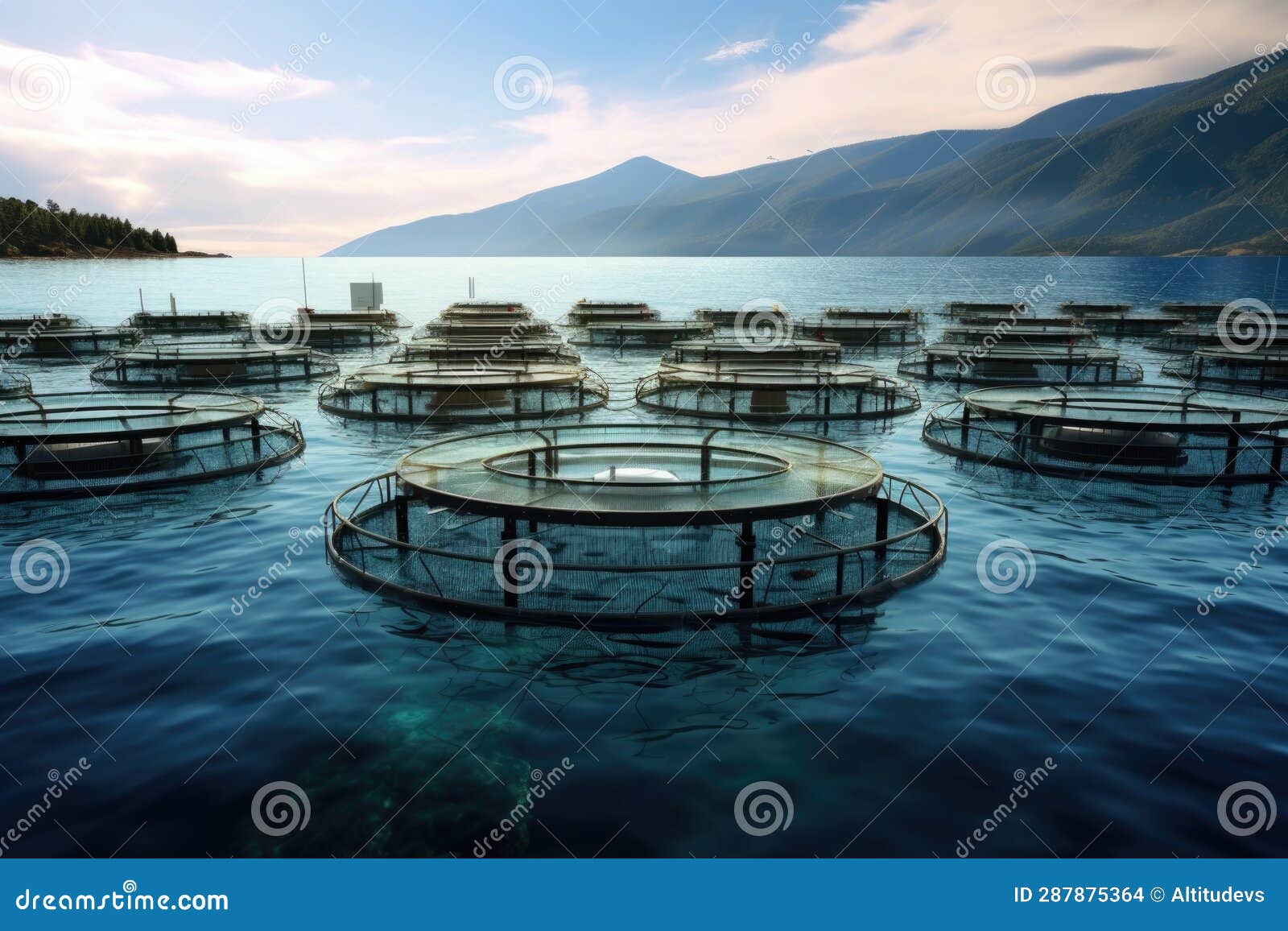 Floating Cages For Sustainable Fish Farming Stock Photography ...