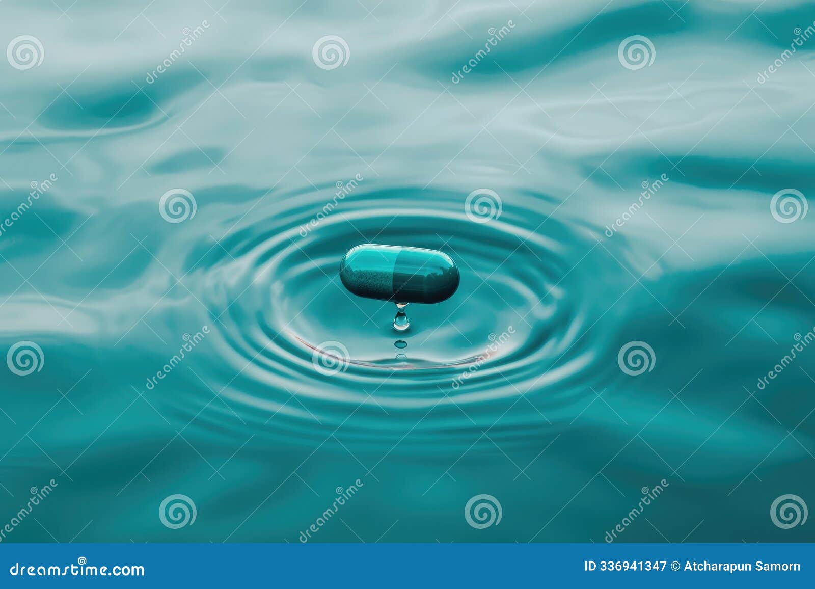 Floating Capsule in Serene Water Reflection Stock Image - Image of ...
