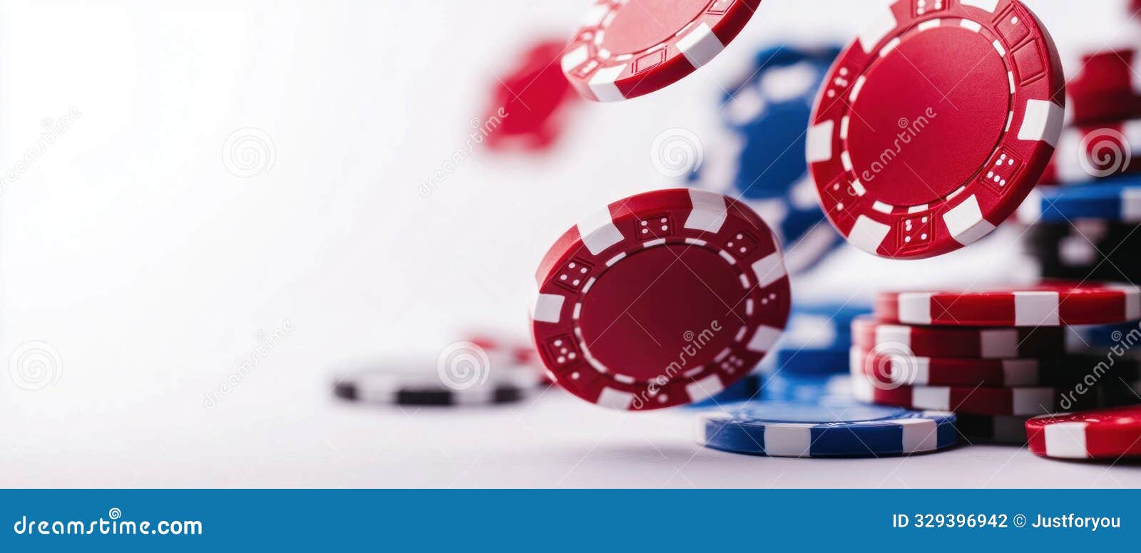 Floating Casino Chips on White Background. Generative Ai Stock ...