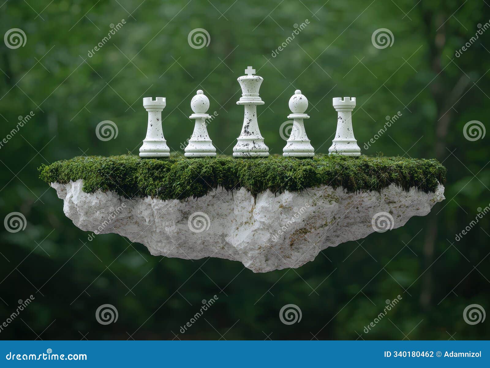 Floating Chess King Surrounded By Pieces Dramatic Mid-Air Chess ...
