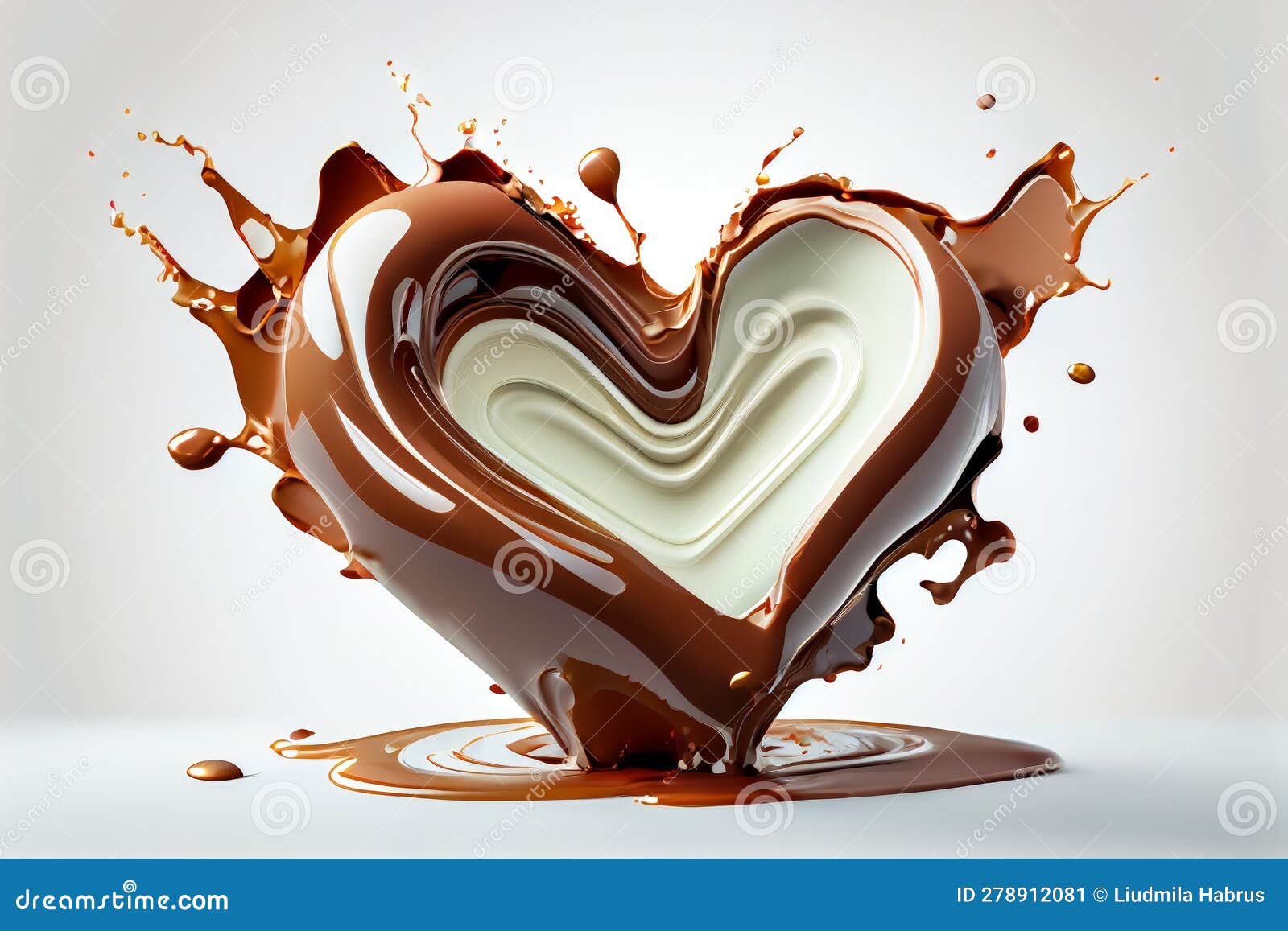 Floating Chocolate Heart in the Air. Generative AI, Generative, AI ...