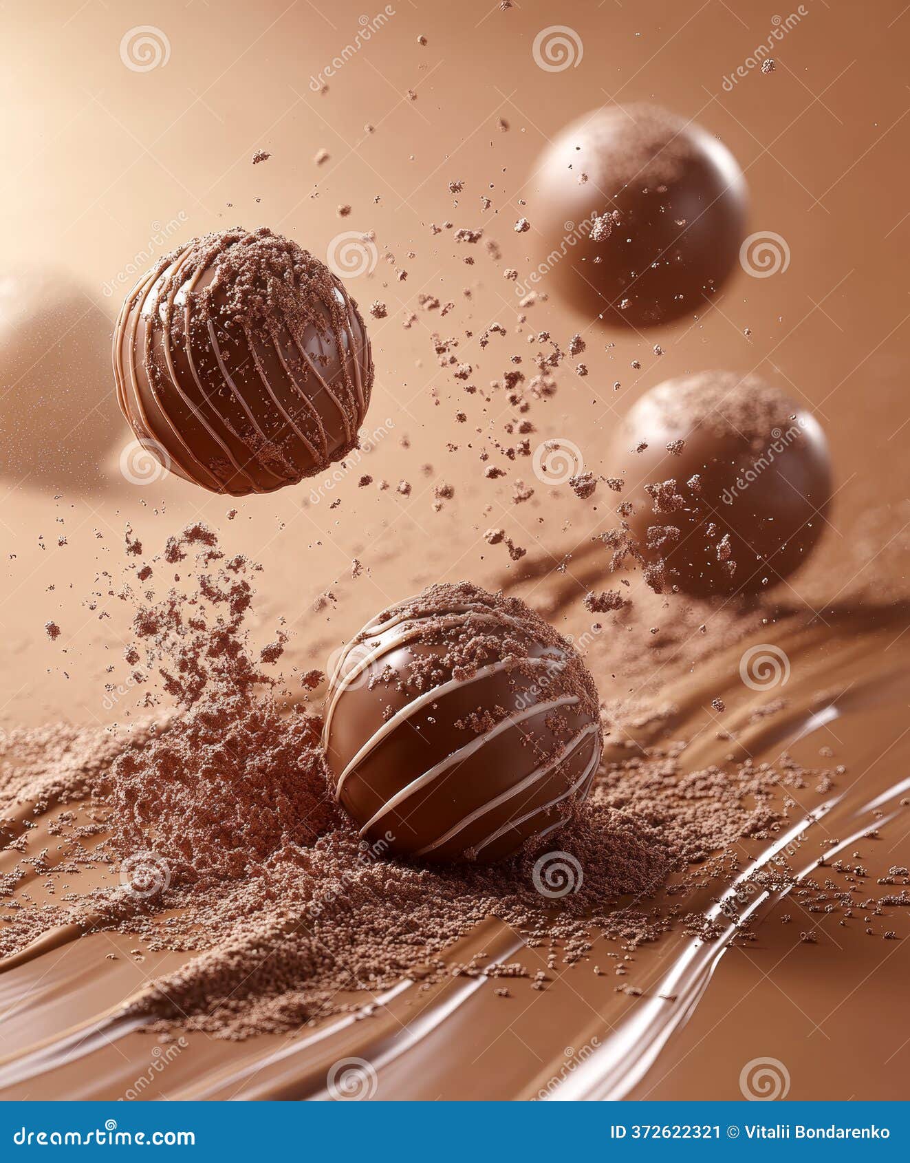 Floating Chocolate Bar Pieces With Detailed Textures Illustration ...