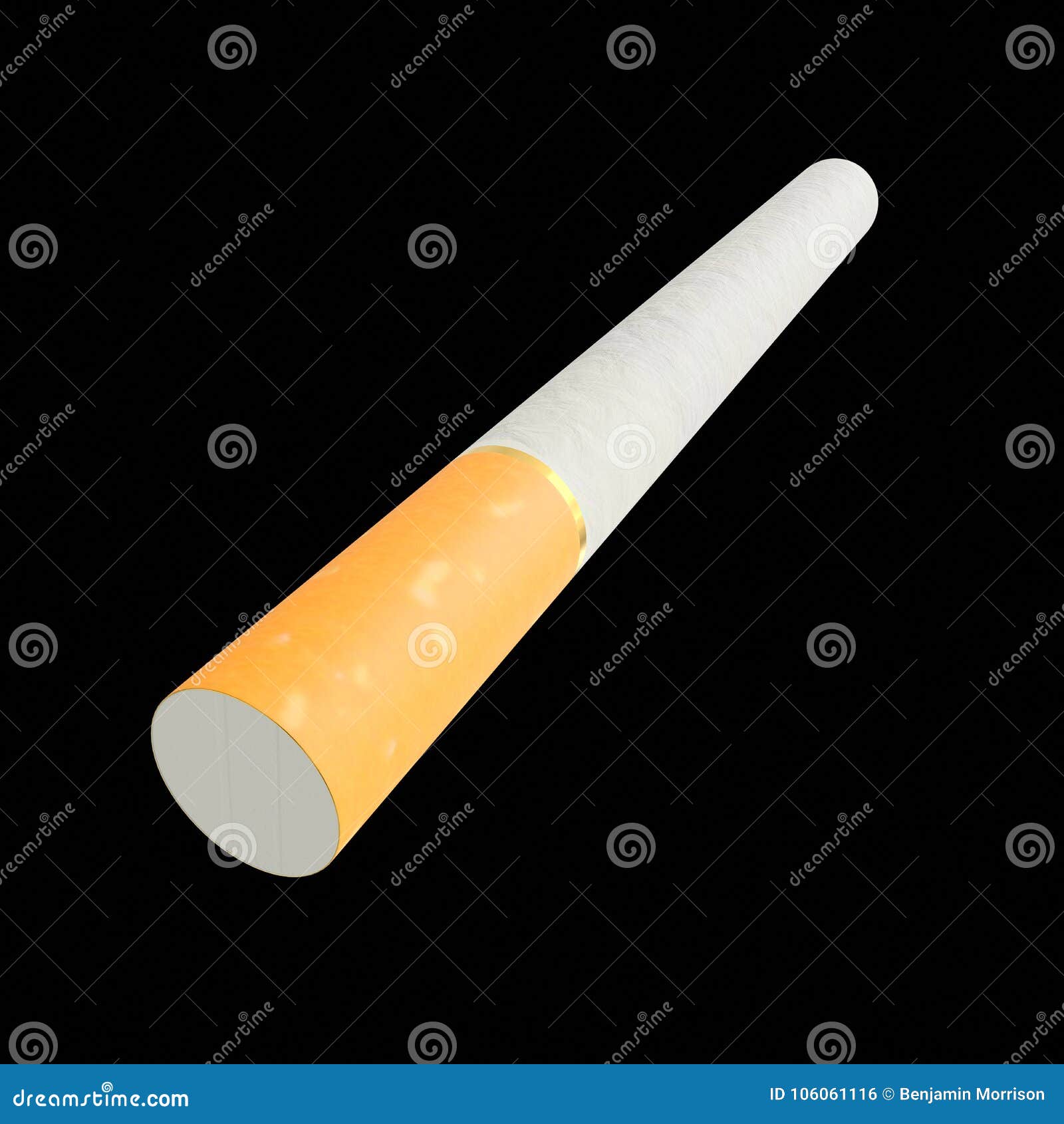 Isolated Floating Cigarette on a Black Background Stock Illustration ...