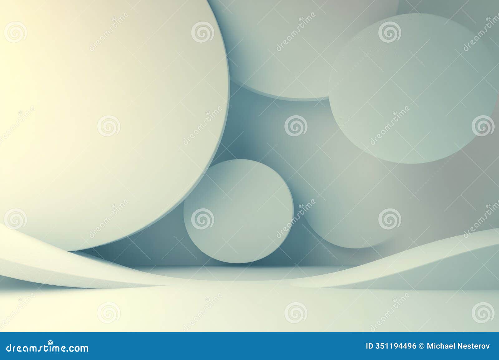 Floating Circles and Curved Lines Create an Abstract and Minimalist ...