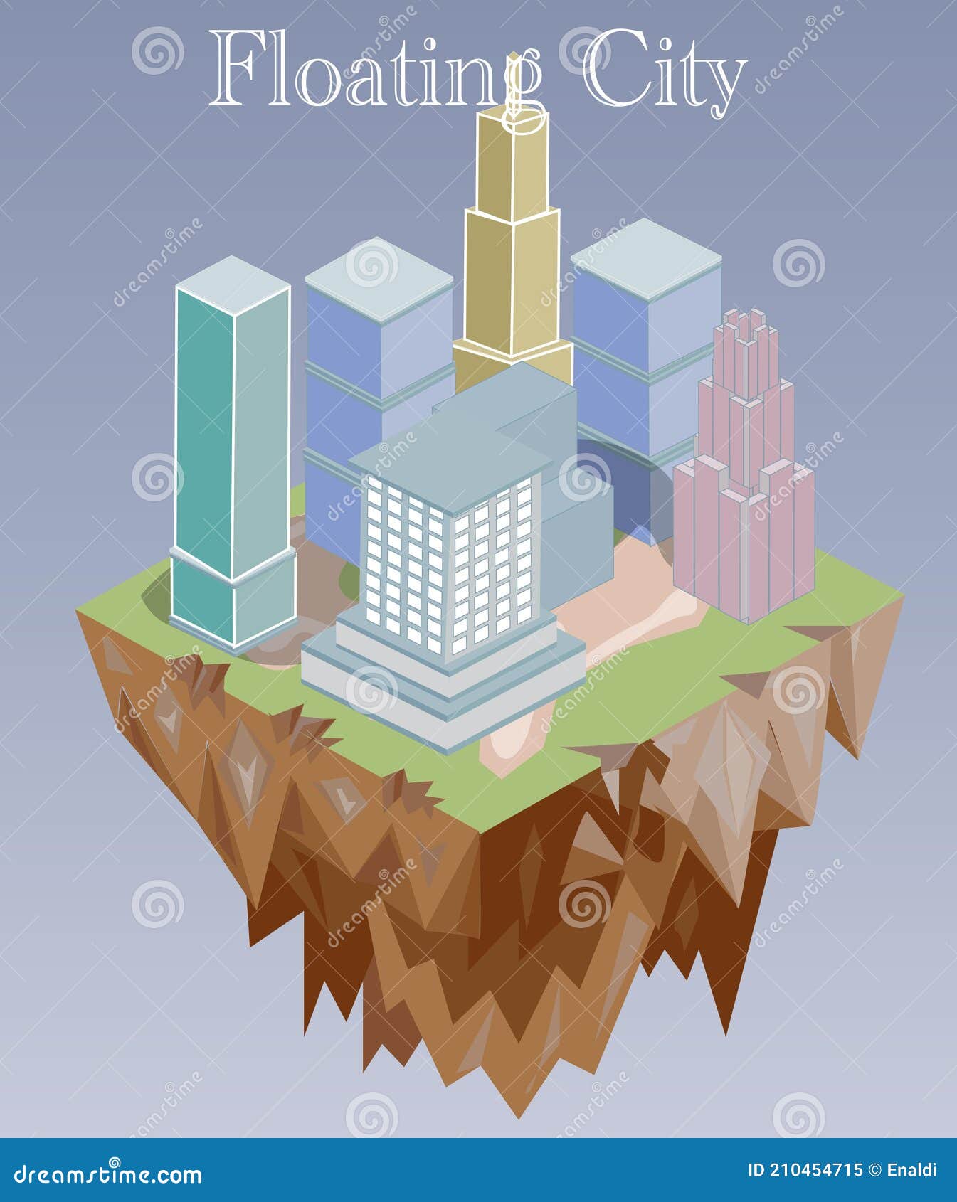 Set Of Floating Game Islands For Ui Graphic Design Cartoon Vector ...