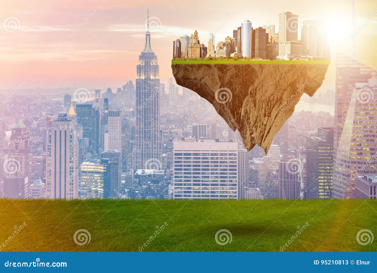 The Floating City in Urban Planning Concept Stock Illustration ...