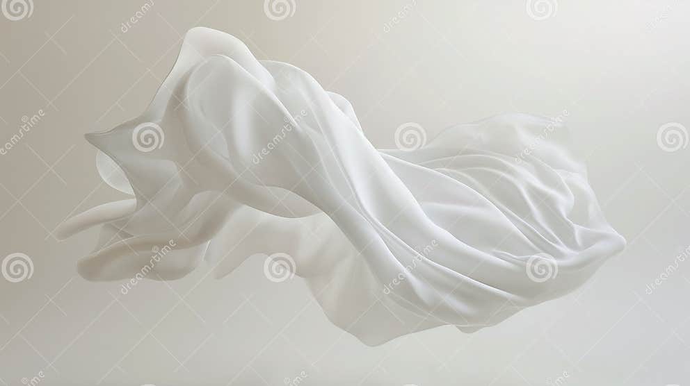 Floating Cloth in Dynamic Movement Over Gradient Background Stock ...