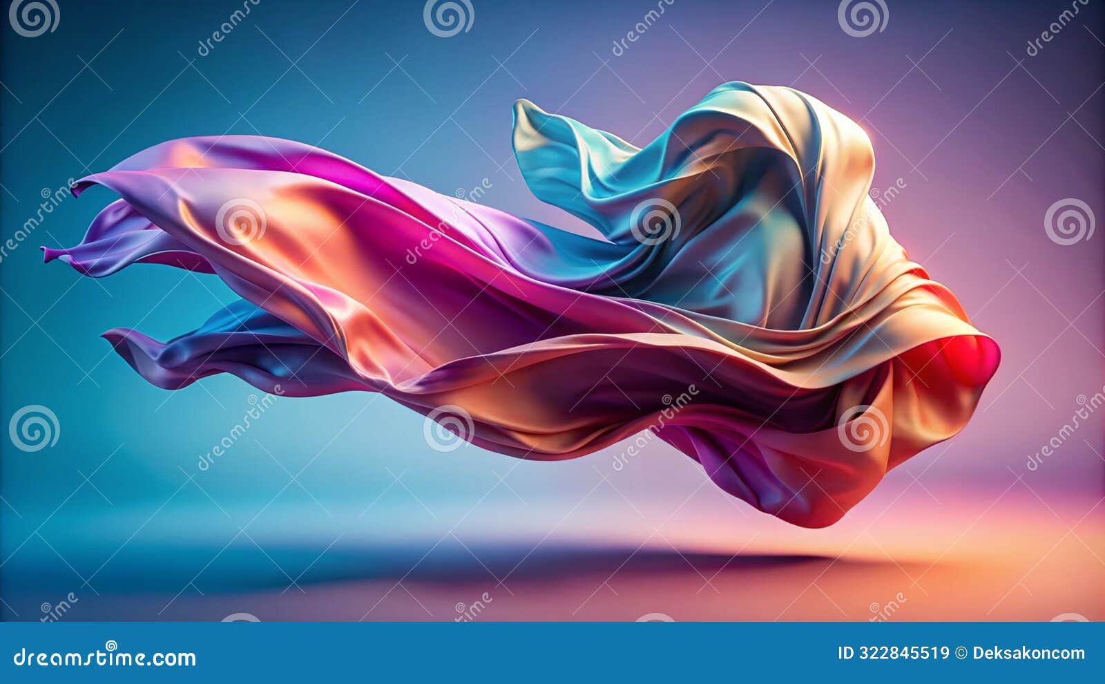 Floating Cloth in Dynamic Movement Over Gradient Background Creative AI ...