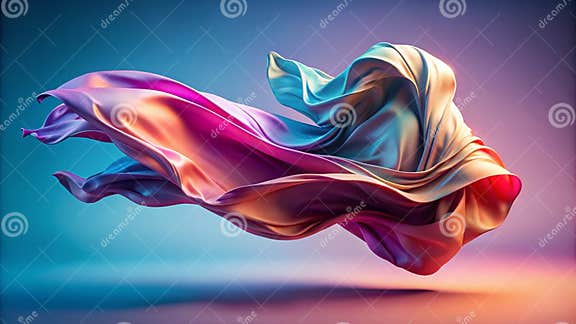 Floating Cloth in Dynamic Movement Over Gradient Background Creative AI ...