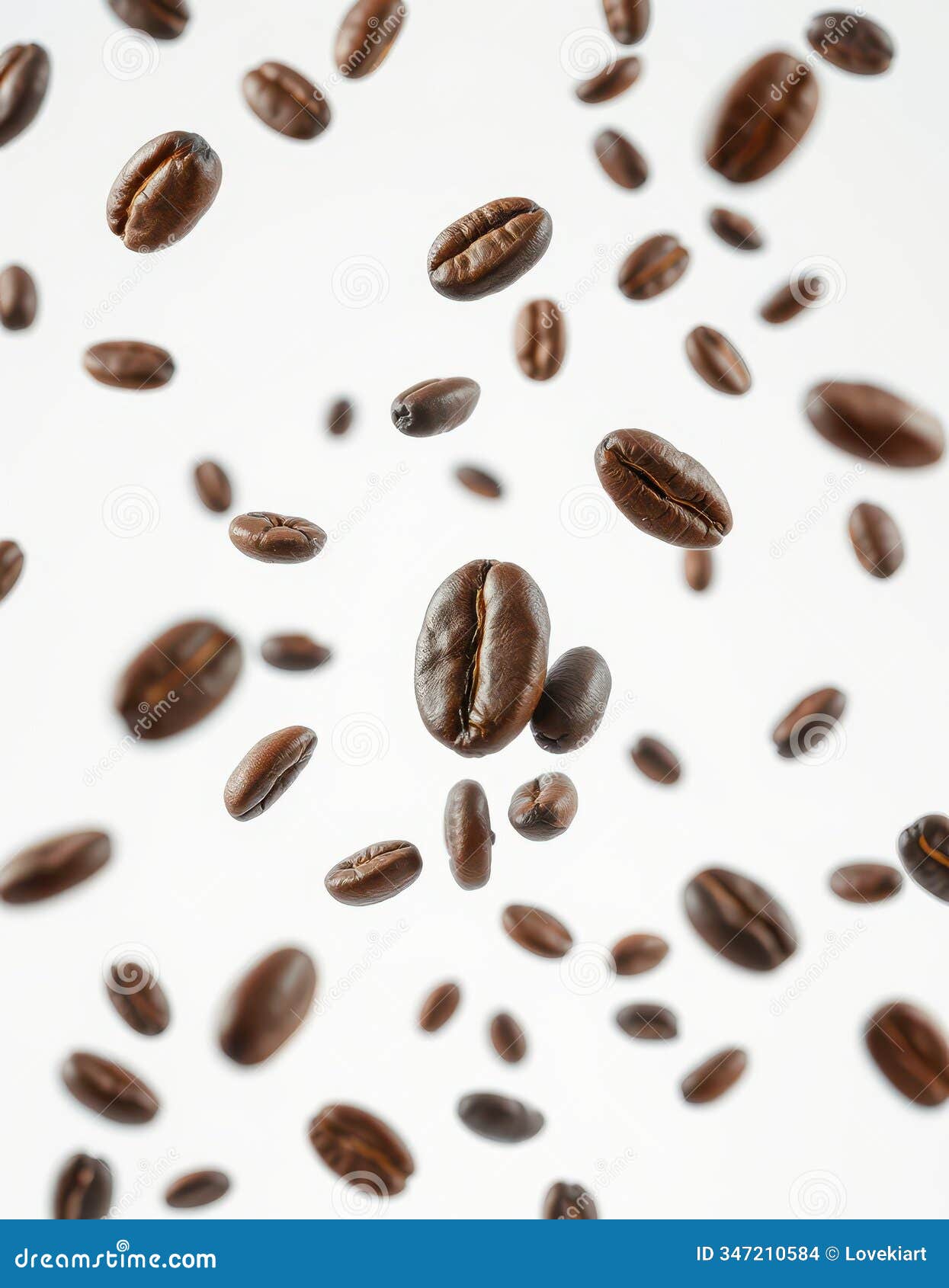 Floating Coffee Beans Create a Captivating Visual Display Against a ...