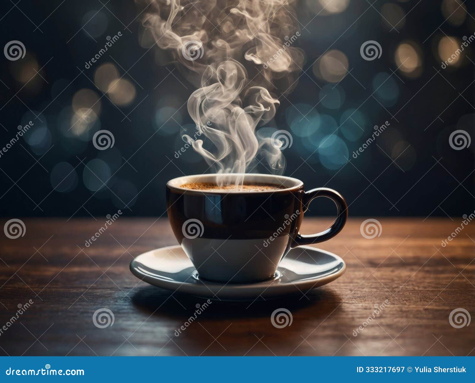 A Floating Coffee Cup with Steam Forming Shapes. Stock Illustration ...