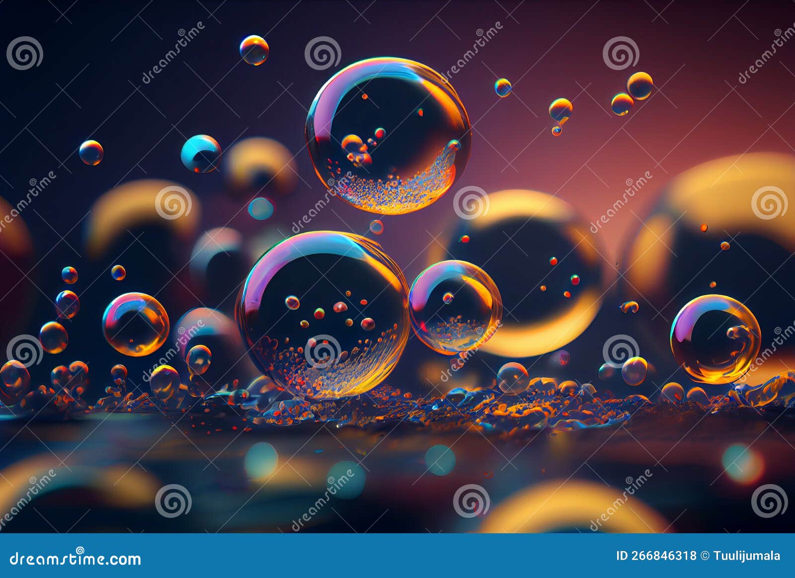 Floating Colorful Bubbles Background Stock Illustration - Illustration ...