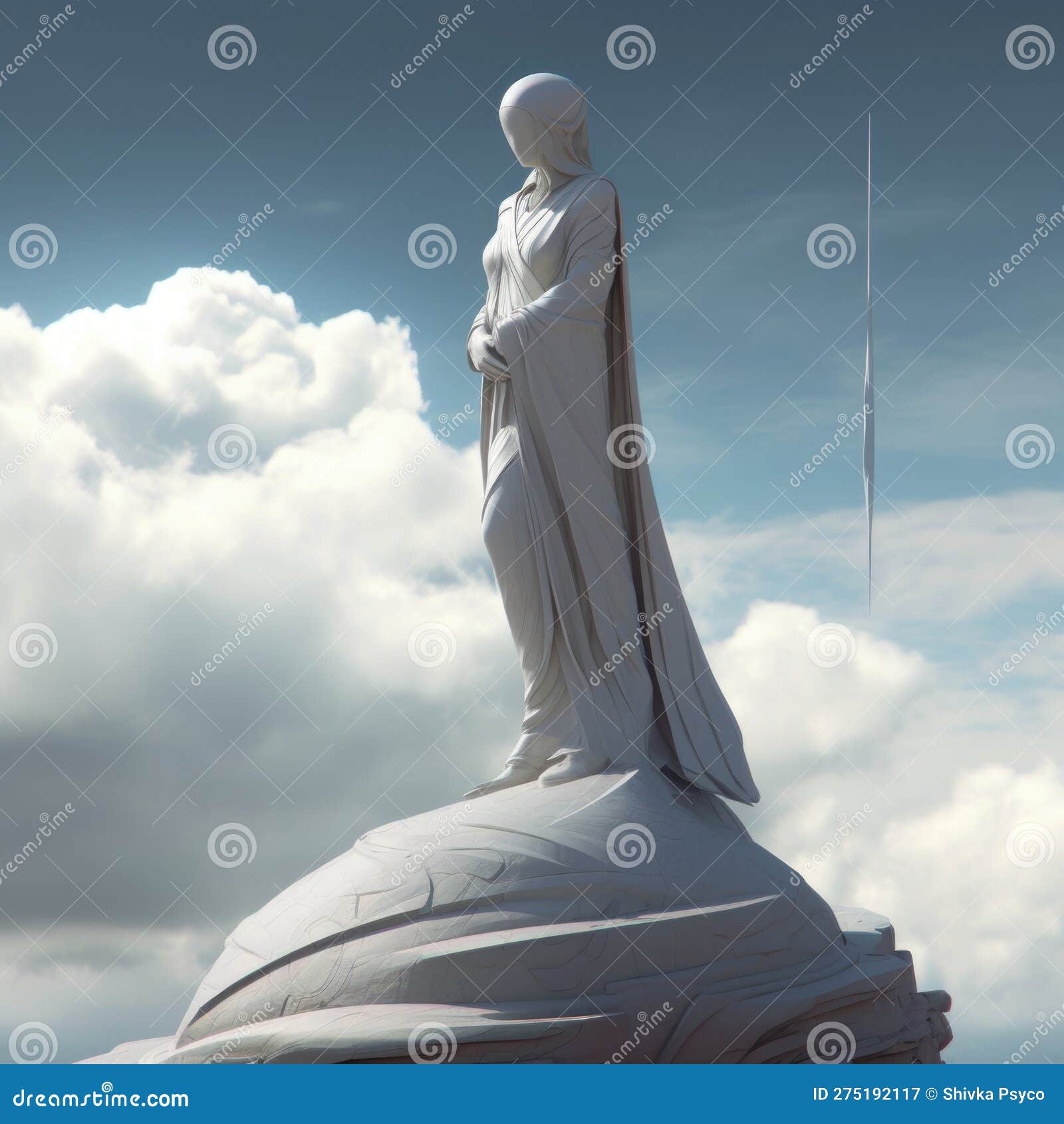 Floating Colossal Futuristic Statue Generative AI Royalty-Free Stock ...