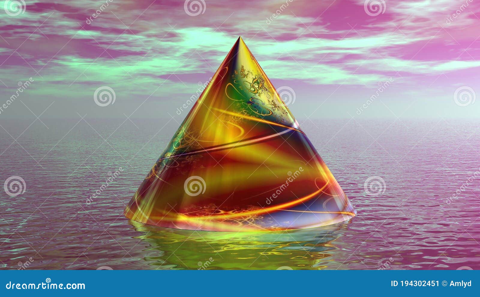 Floating colourful pyramid stock illustration. Illustration of ...