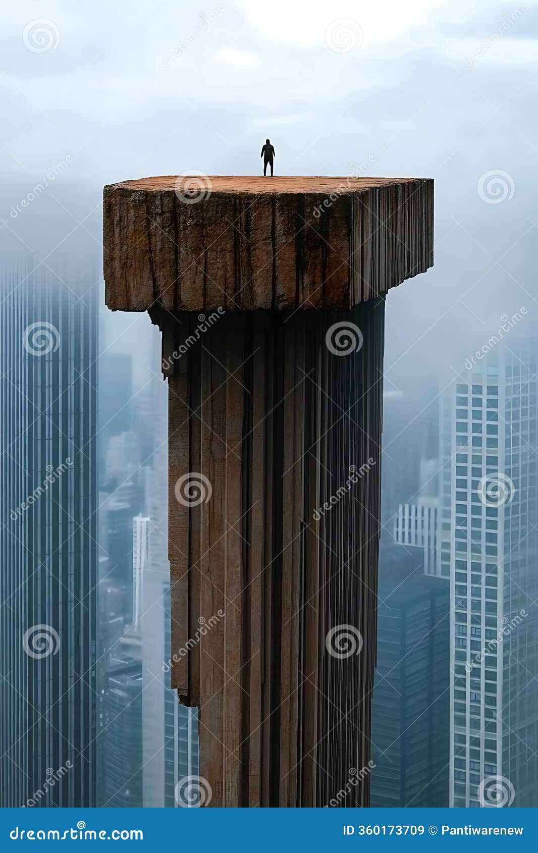 Floating Column Structure in Cityscape Stock Illustration ...
