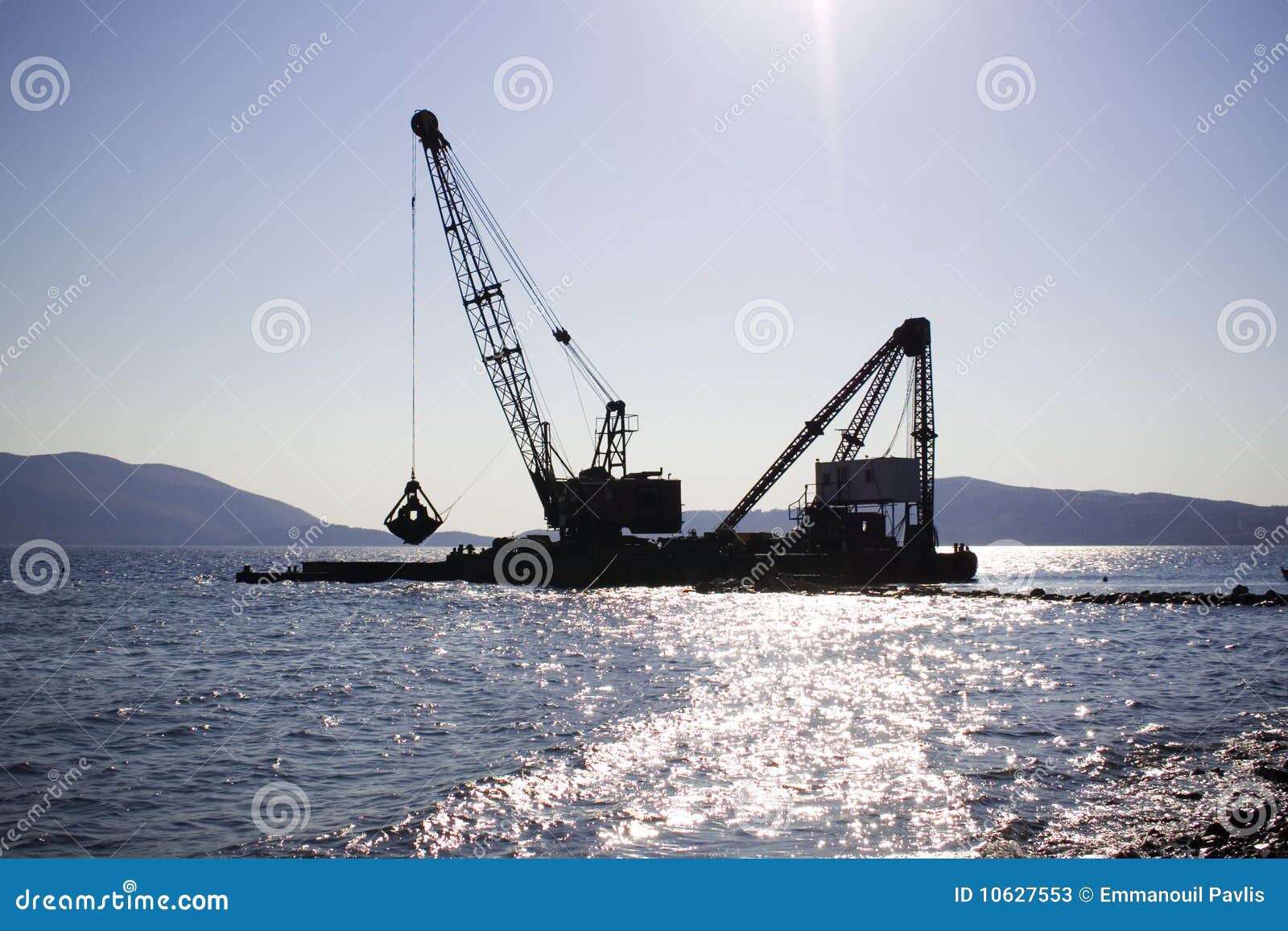 Floating crane stock image. Image of offshore, goods - 10627553