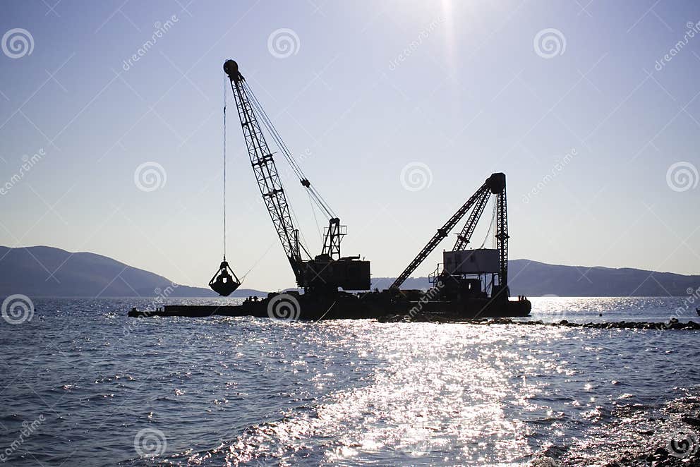 Floating crane stock image. Image of offshore, goods - 10627553