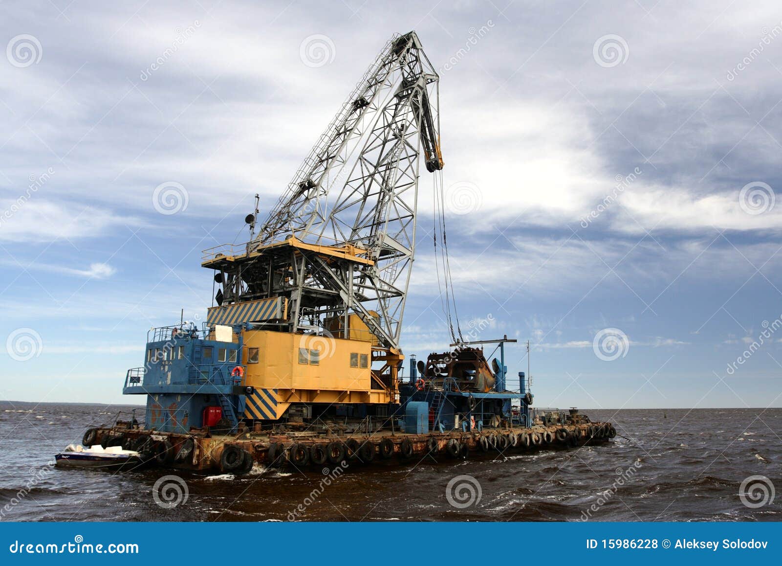 Floating Crane And Tugs Of Oil Platform Stock Photo | CartoonDealer.com ...