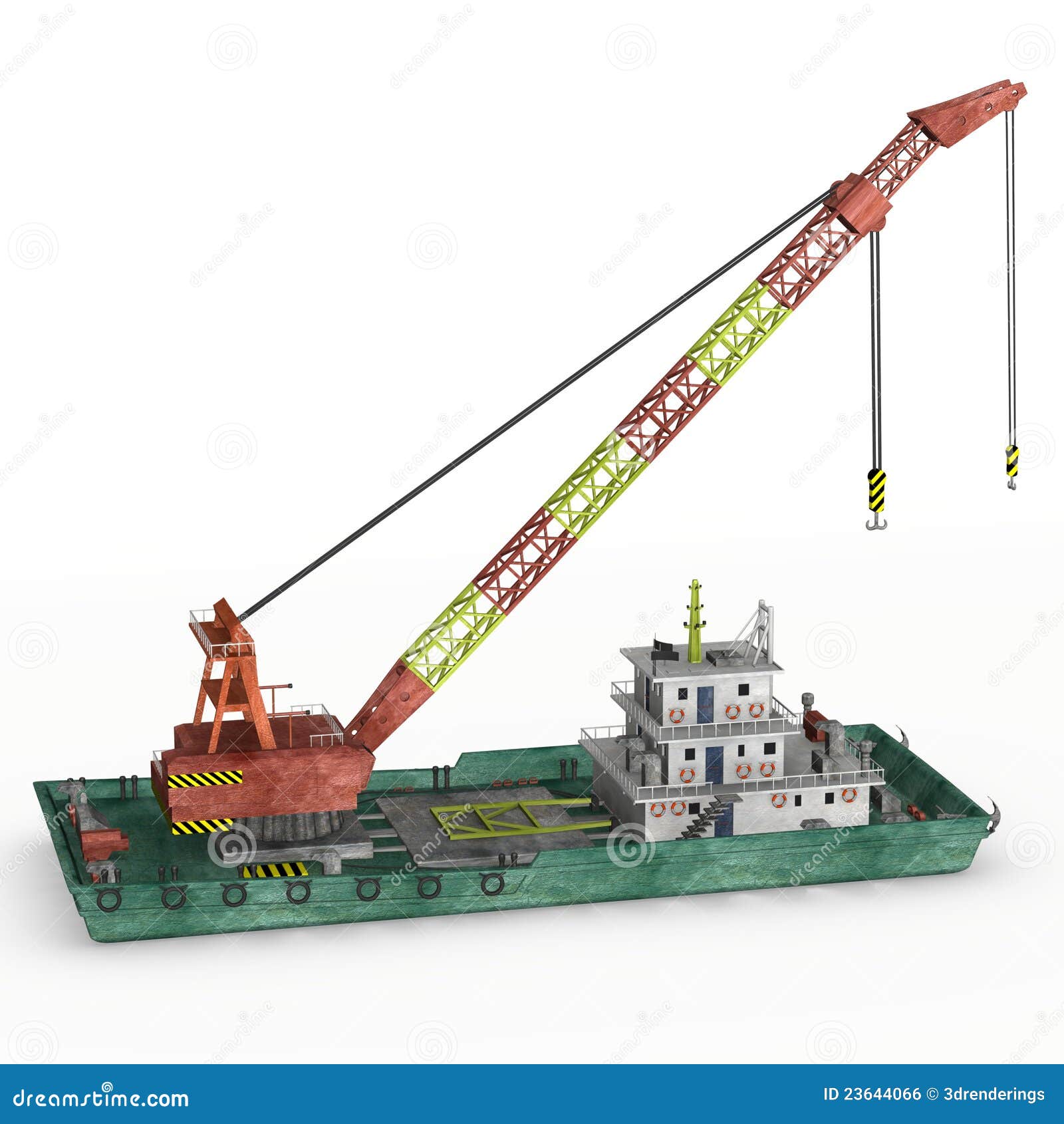 Red Floating Crane Vector Illustration | CartoonDealer.com #36184212