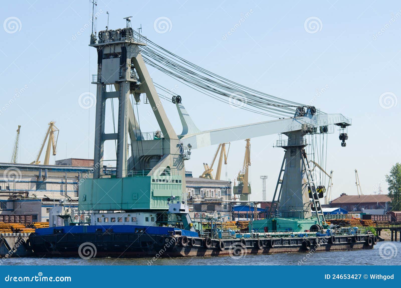 Floating crane stock image. Image of shipping, berth - 24653427