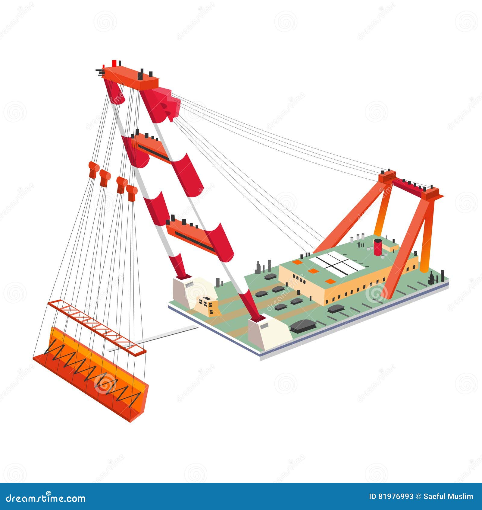 Floating crane stock illustration. Illustration of style - 81976993