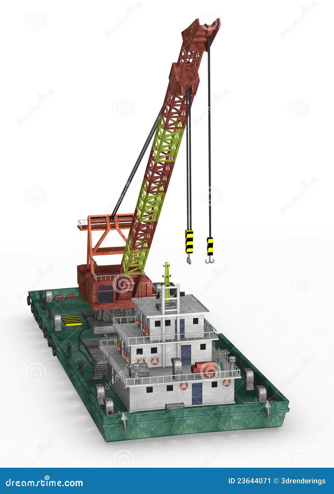Floating crane from front stock illustration. Illustration of render ... Floating crane from front stock illustration. Illustration of render ...