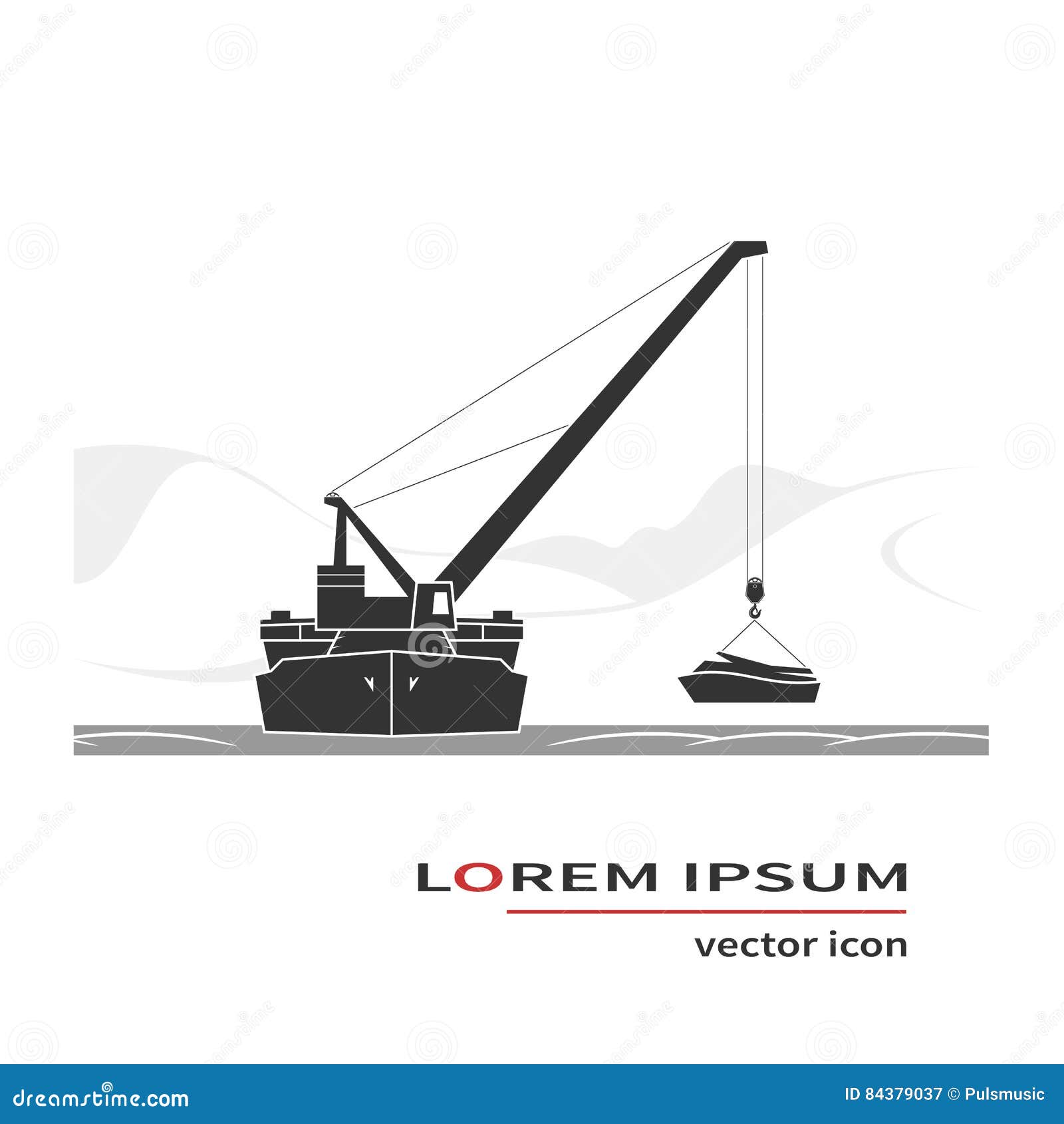 Red Floating Crane Vector Illustration | CartoonDealer.com #36184212