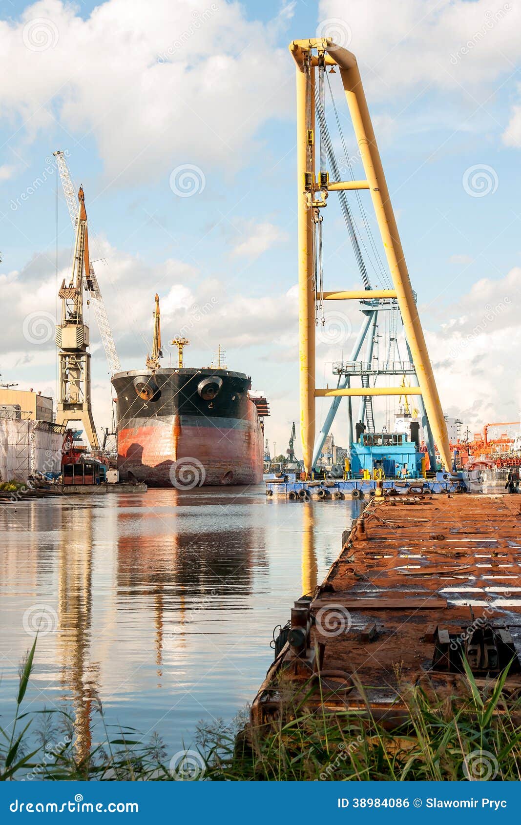 Floating crane stock photo. Image of work, wharf, shipyard - 38984086