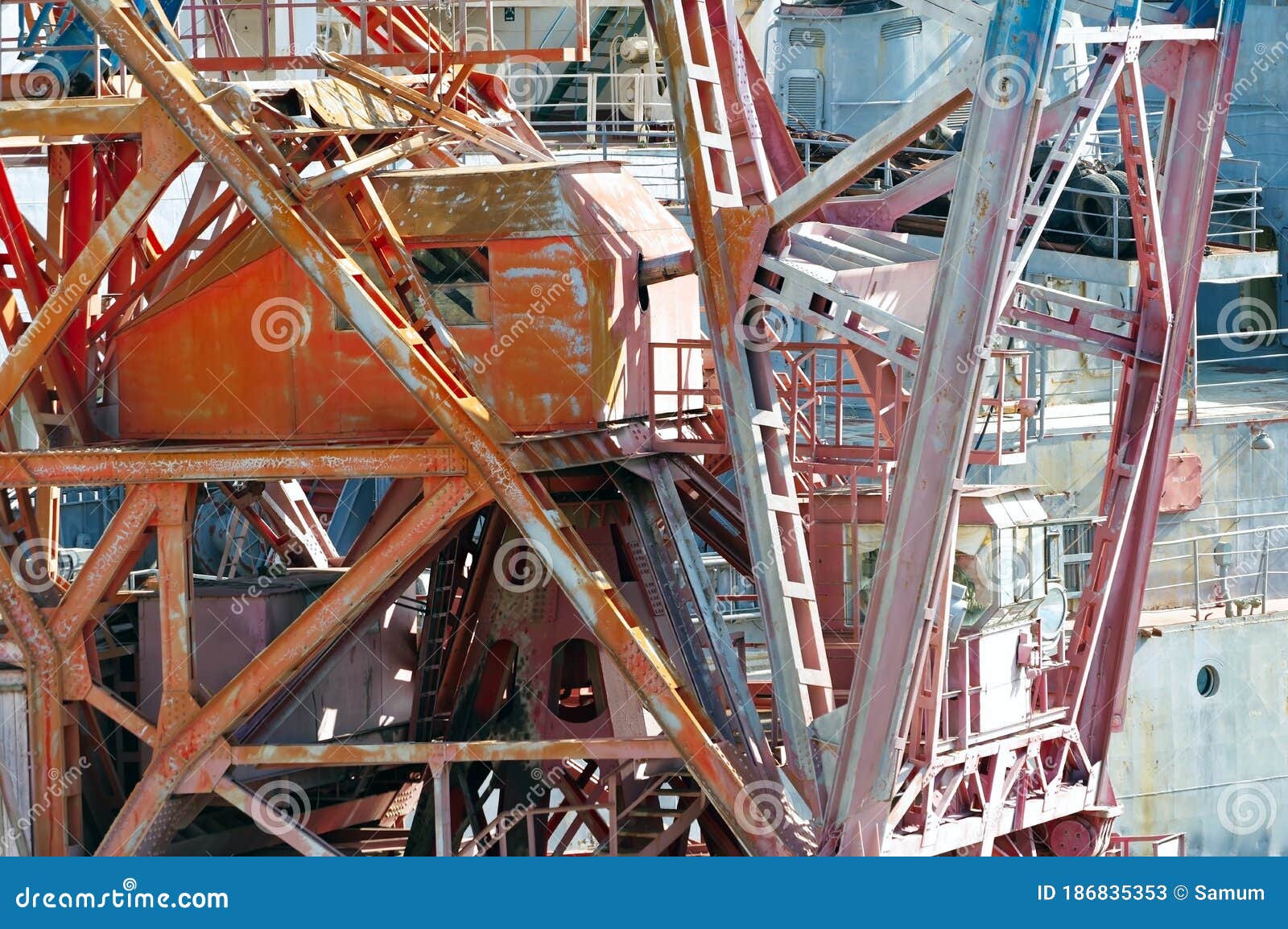 Floating Crane Standing on the Waterfront Stock Image - Image of ...