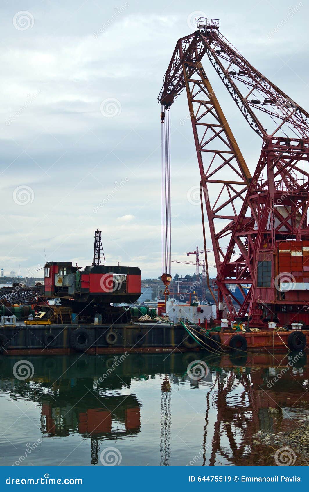 Floating crane stock image. Image of boat, crane, carring - 64475519