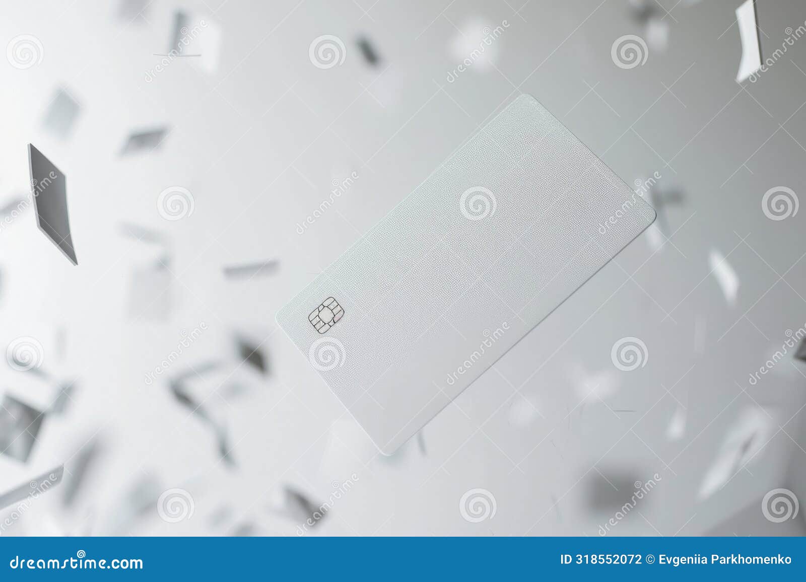 Floating Credit Cards In Dreamy Pastel Hues With Glitter Confetti Stock ...