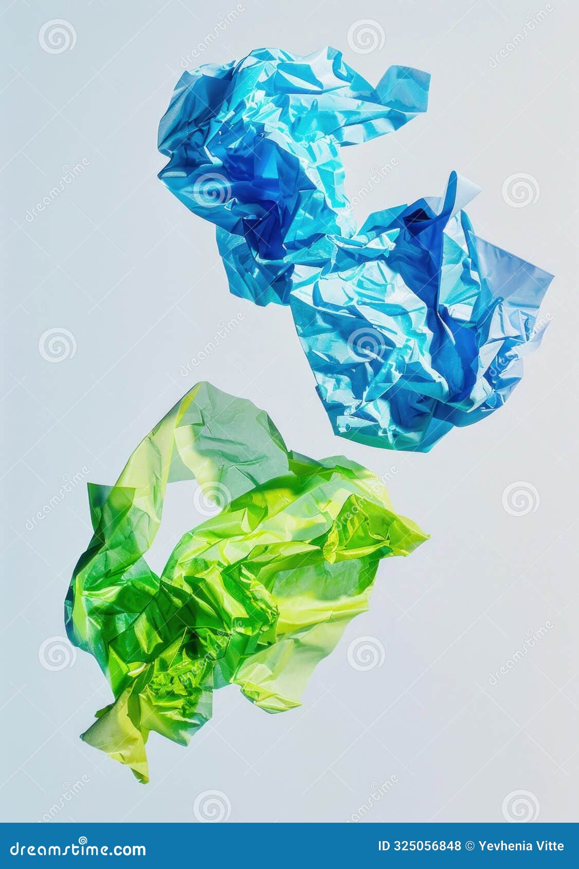 Floating Crumpled Colored Paper. Generative Ai Stock Illustration ...