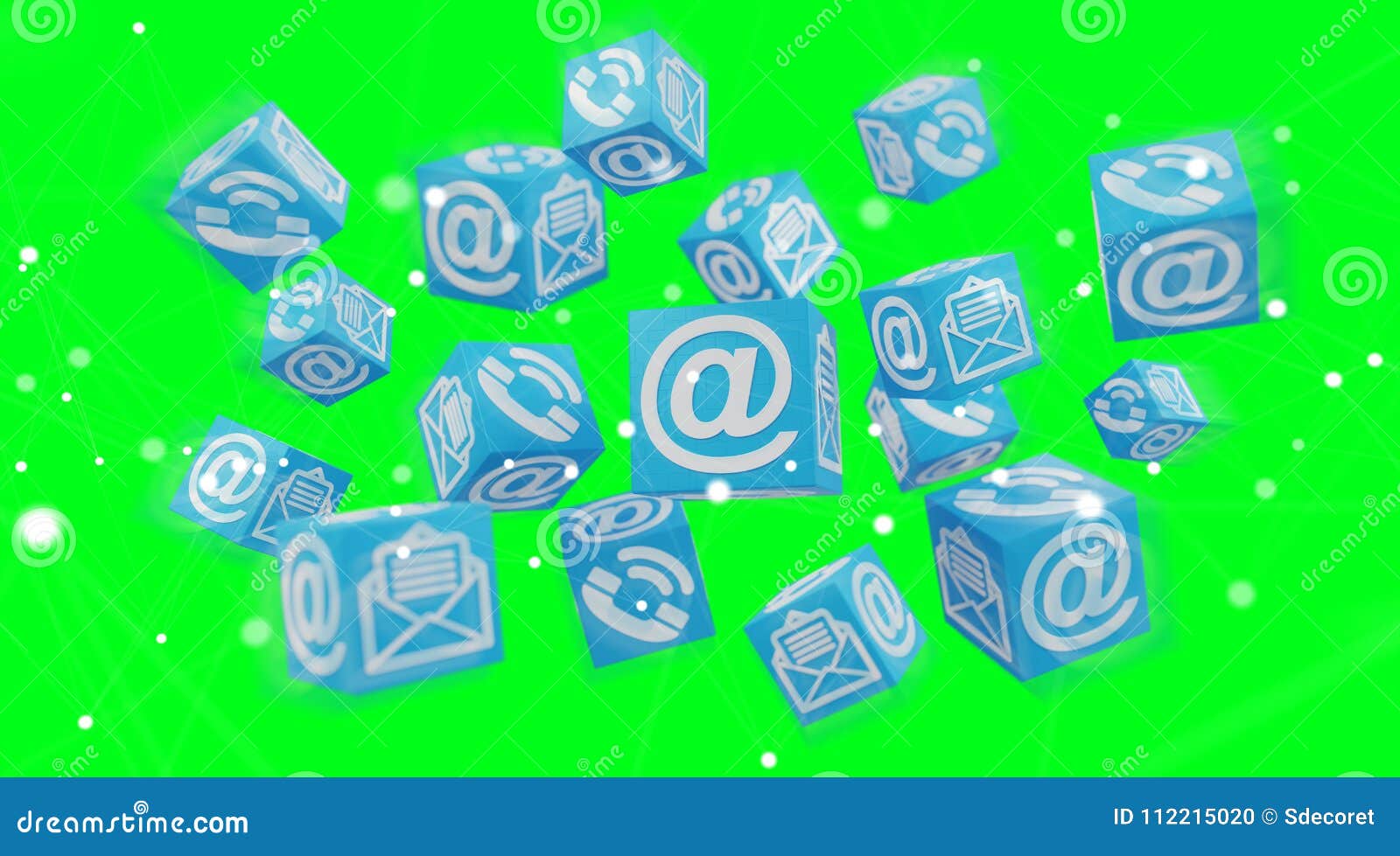 Floating Cube Contact 3D Rendering Stock Illustration - Illustration of ...