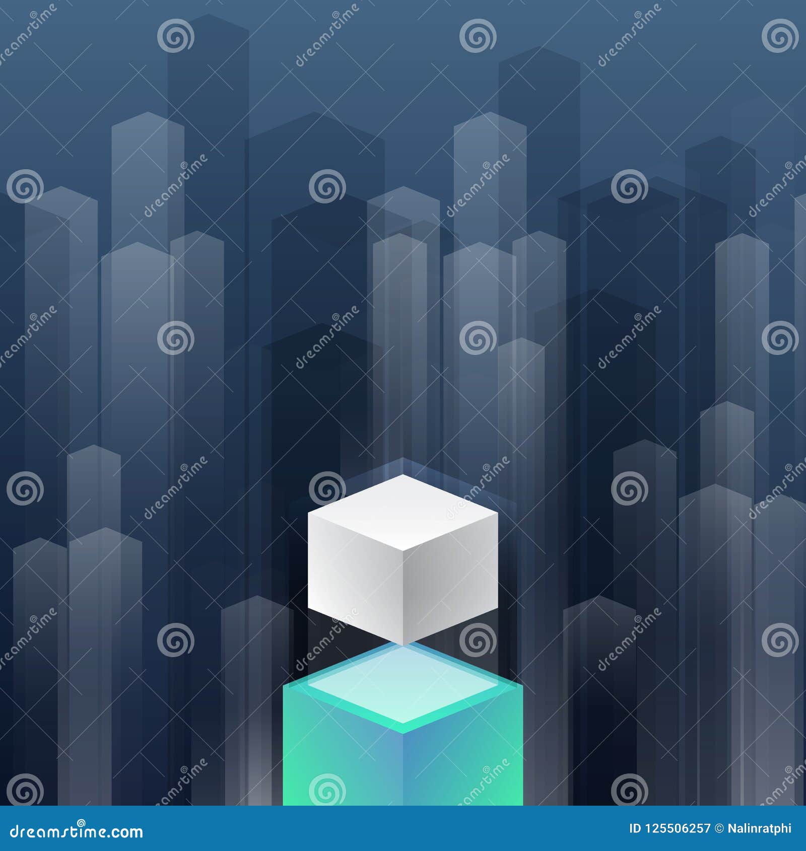 Floating Cube Design Abstract Background Stock Vector - Illustration of ...