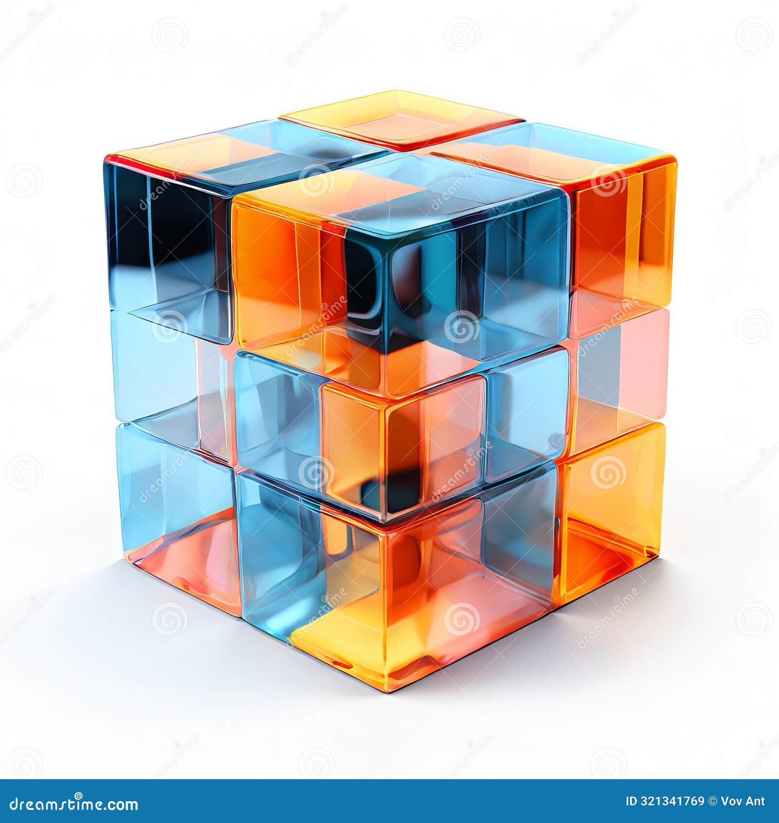 Floating Cube Illusion a Series of Squares and Lines that Give Stock ...