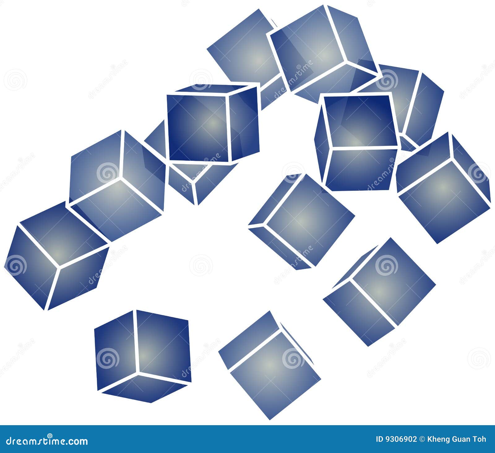Floating cubes stock vector. Illustration of texture, float - 9306902