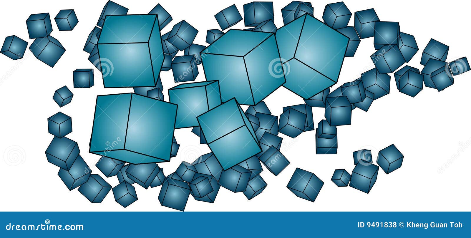 Floating cubes stock vector. Illustration of cube, modern - 9491838