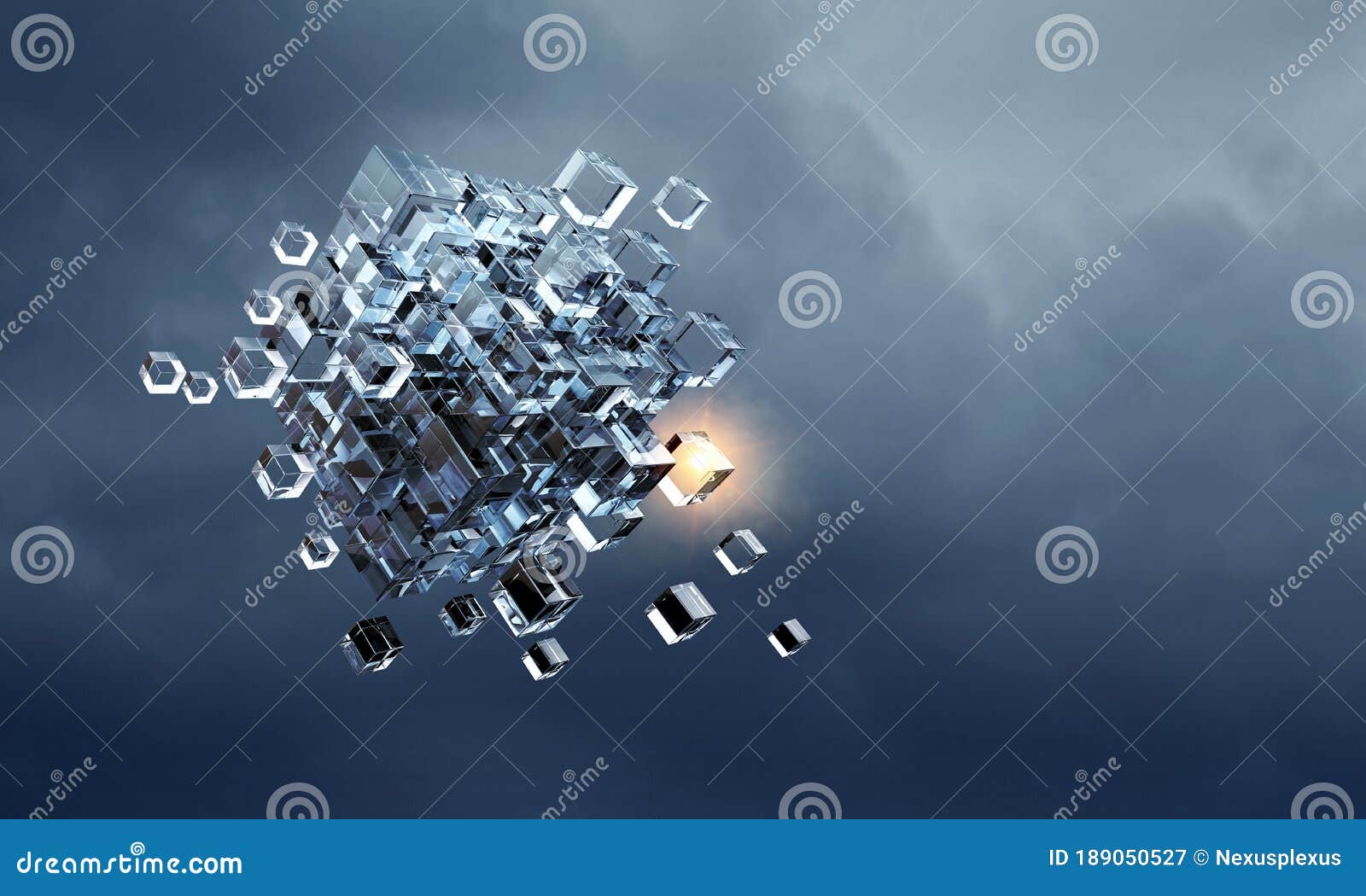 Floating Cubes. Innovation and Creativity Concept Stock Image - Image ...
