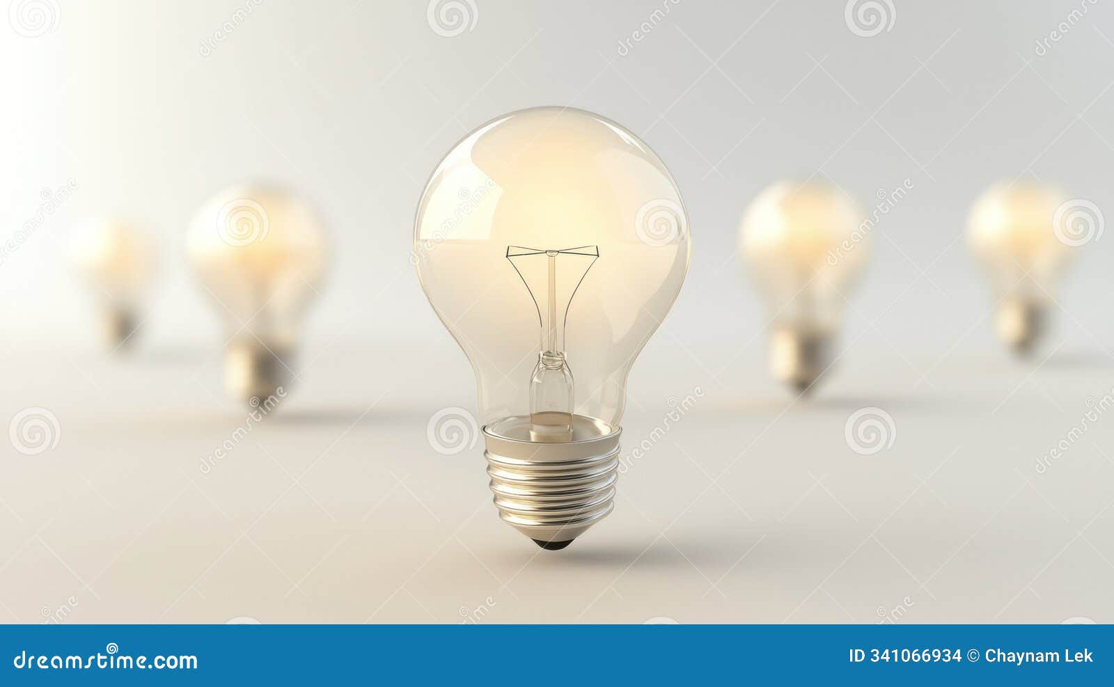 Floating 3D Cartoon Light Bulbs Stock Illustration - Illustration of ...