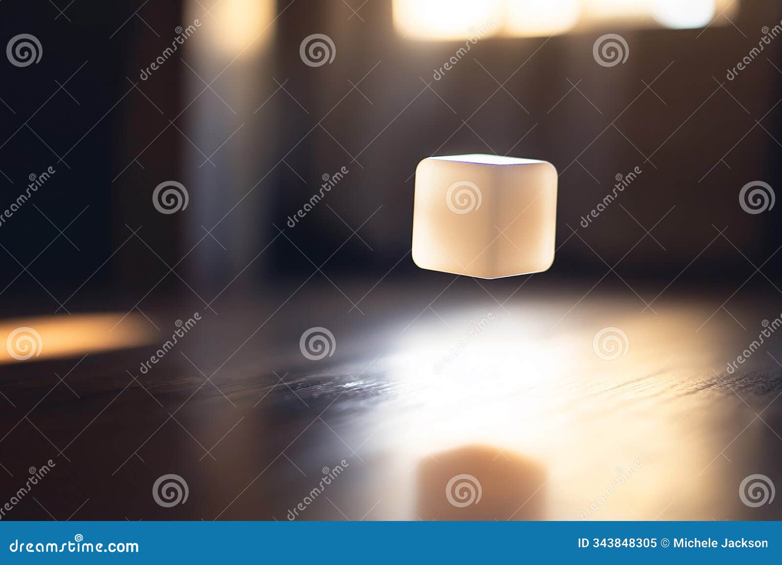 A Floating 3D Cube with Soft, Glowing Edges in a Dark, Minimalist ...