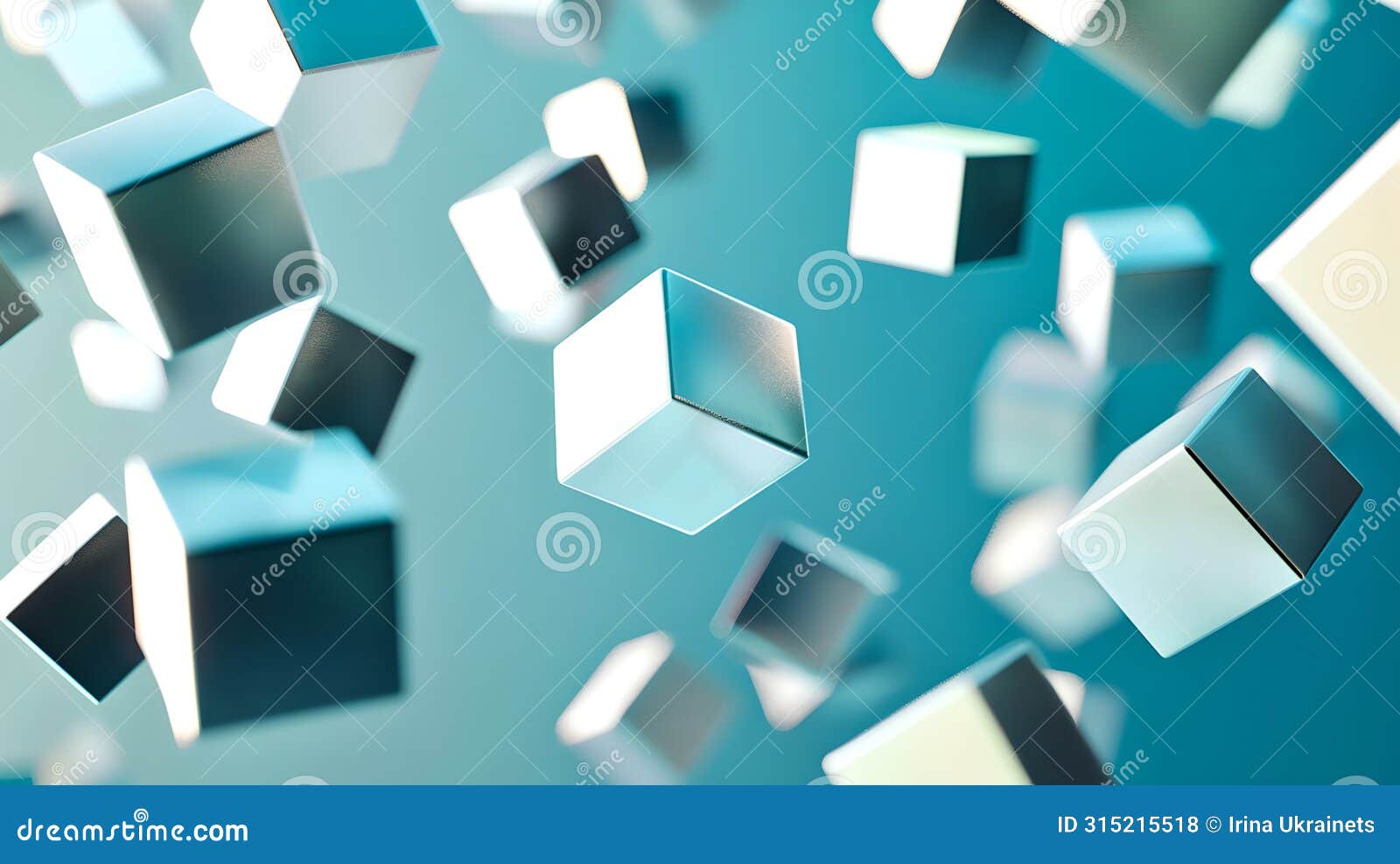 Floating 3D Cubes in a Serene Blue Space, Abstract Background Design ...