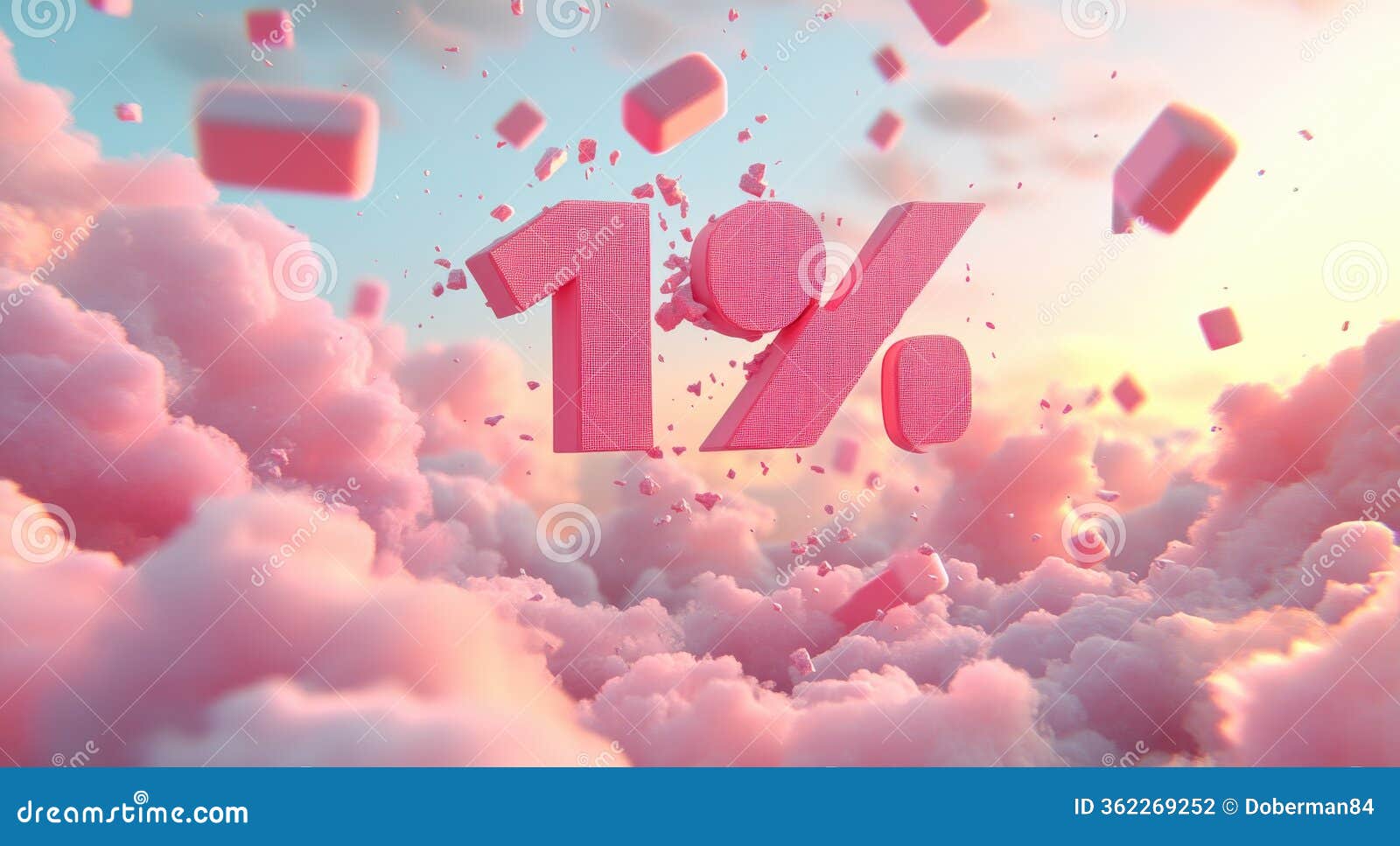 Floating 3D Text Breaking in Sunset Sky with Clouds Stock Photo - Image ...