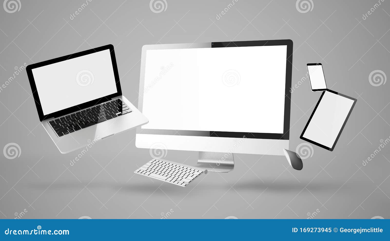 Floating Devices Showing Smart Responsive Website Design Stock ...
