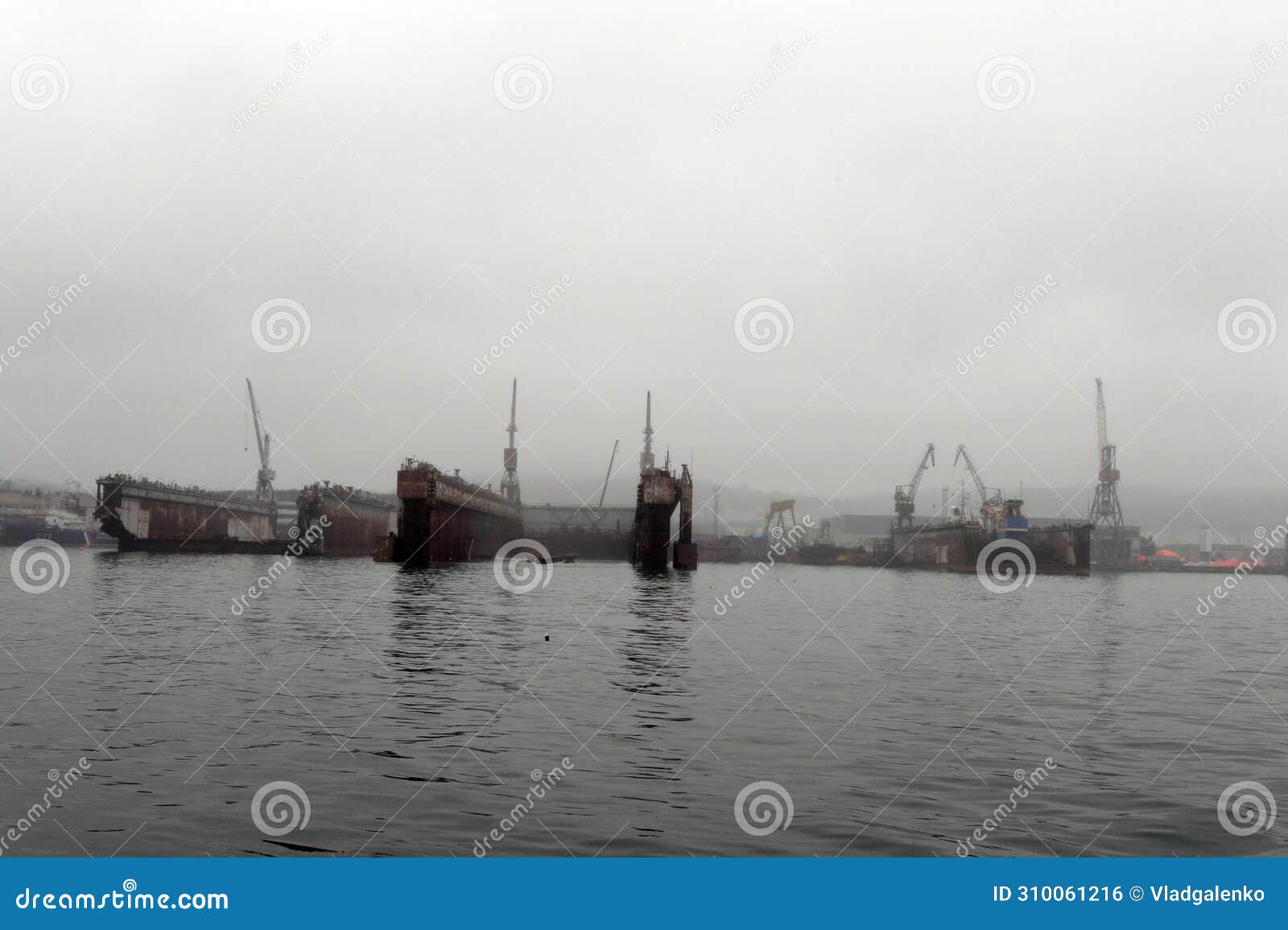 Floating Dock at the Slavyansk Shipyard Stock Photo - Image of damp ...