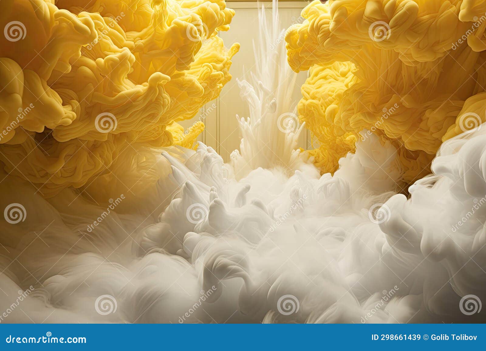 Yellow and White Clouds are Floating in the Air Created with Generative ...